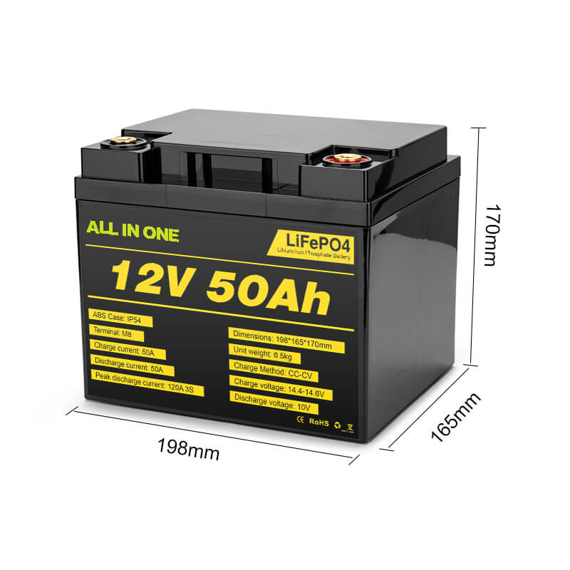 12V 50Ah wiederaufladbarer Deep Cycle Lifepo4-Akku für ...